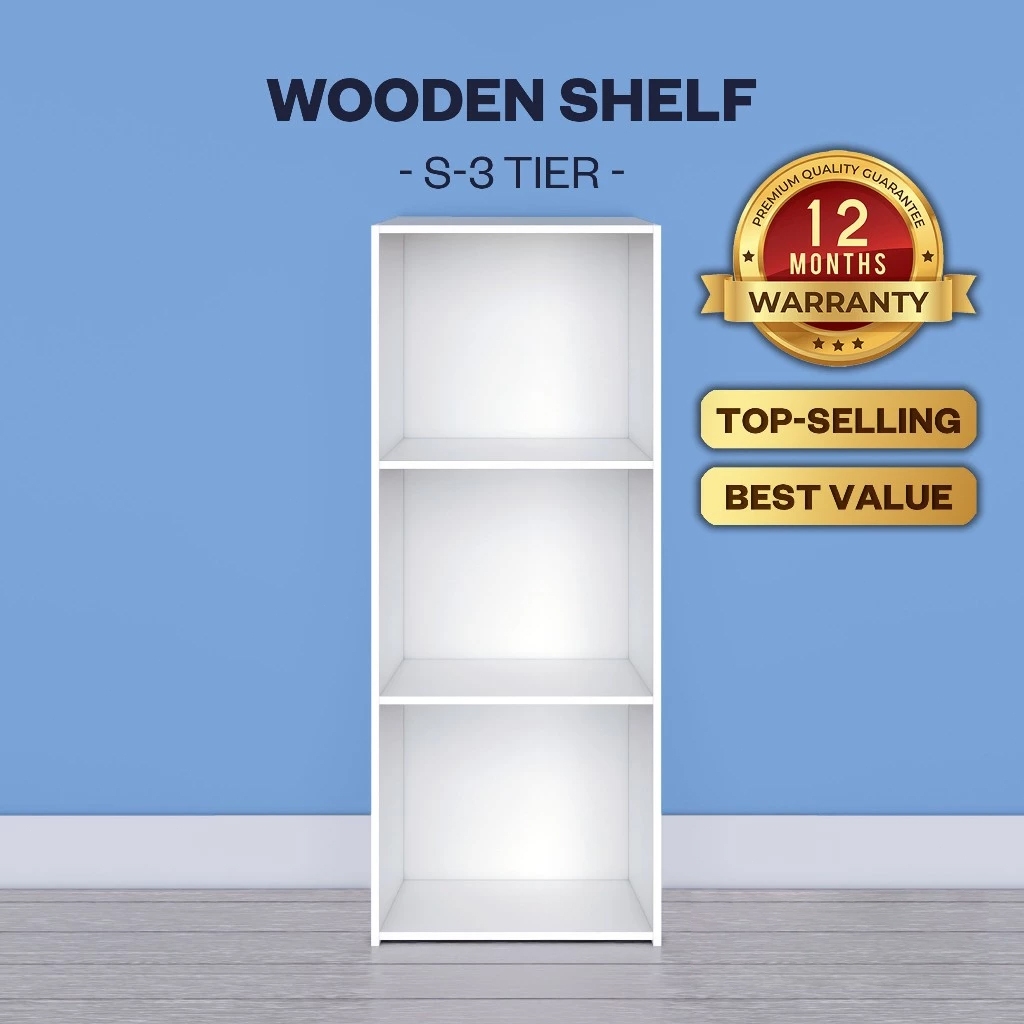 *READY STOCK* 3 Tier Bookshelf (S)/DIY Utility Shelf/Multipurpose Shelf ...