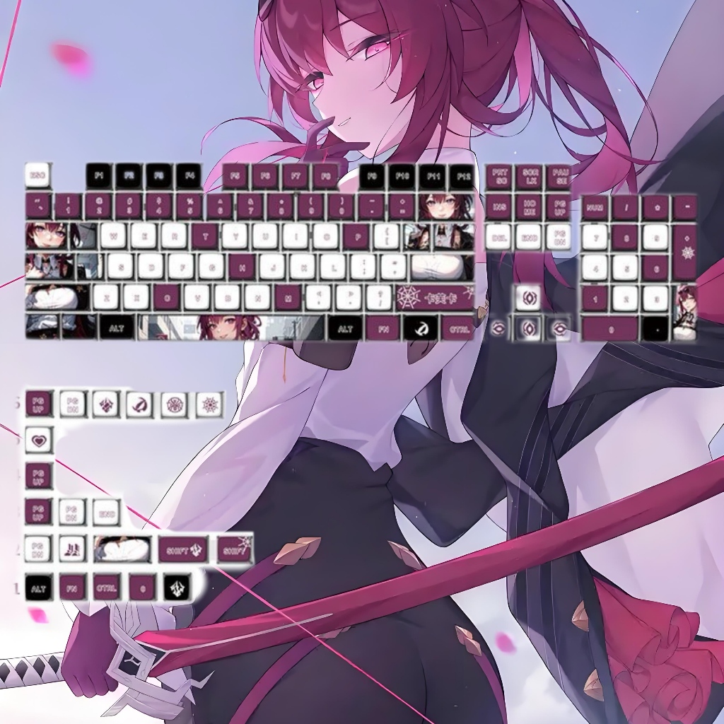 125 Key Pudding Key Kafka Honkai: Star Rail Translucent PBT Keycaps for ...