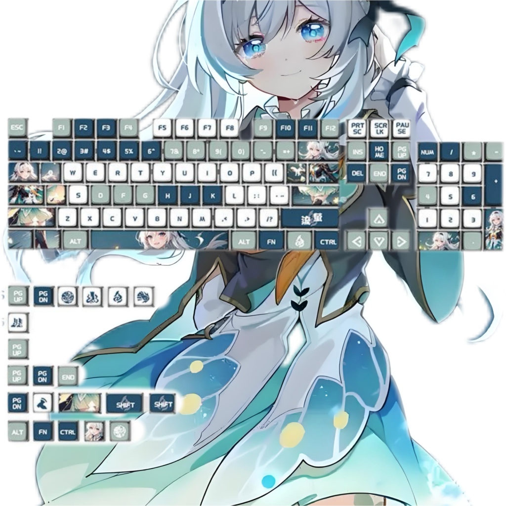 125 Key Honkai Star Rail Firefly Pudding Keycaps PBT Dye-Sub ASA Keycap ...