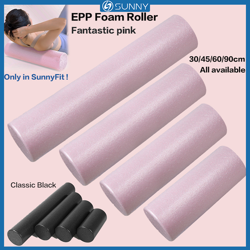 SunnyFit EPP Foam Roller Pink Yoga Roller 90CM Deep Tissue Massage Roller Fitness Gym Exercise ...
