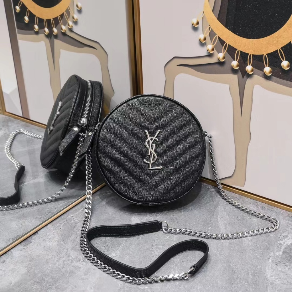 [Original Authentic with Packaging Box] SAINT LAURENT YSL Vinyle Gold ...