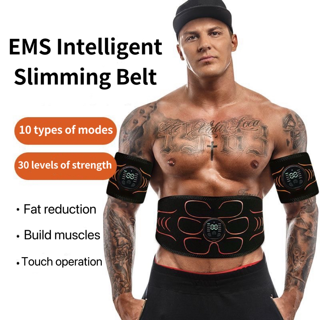 Abdominal Fitness Vibration Belt Waist Trainer Massager EMS Intelligent ...
