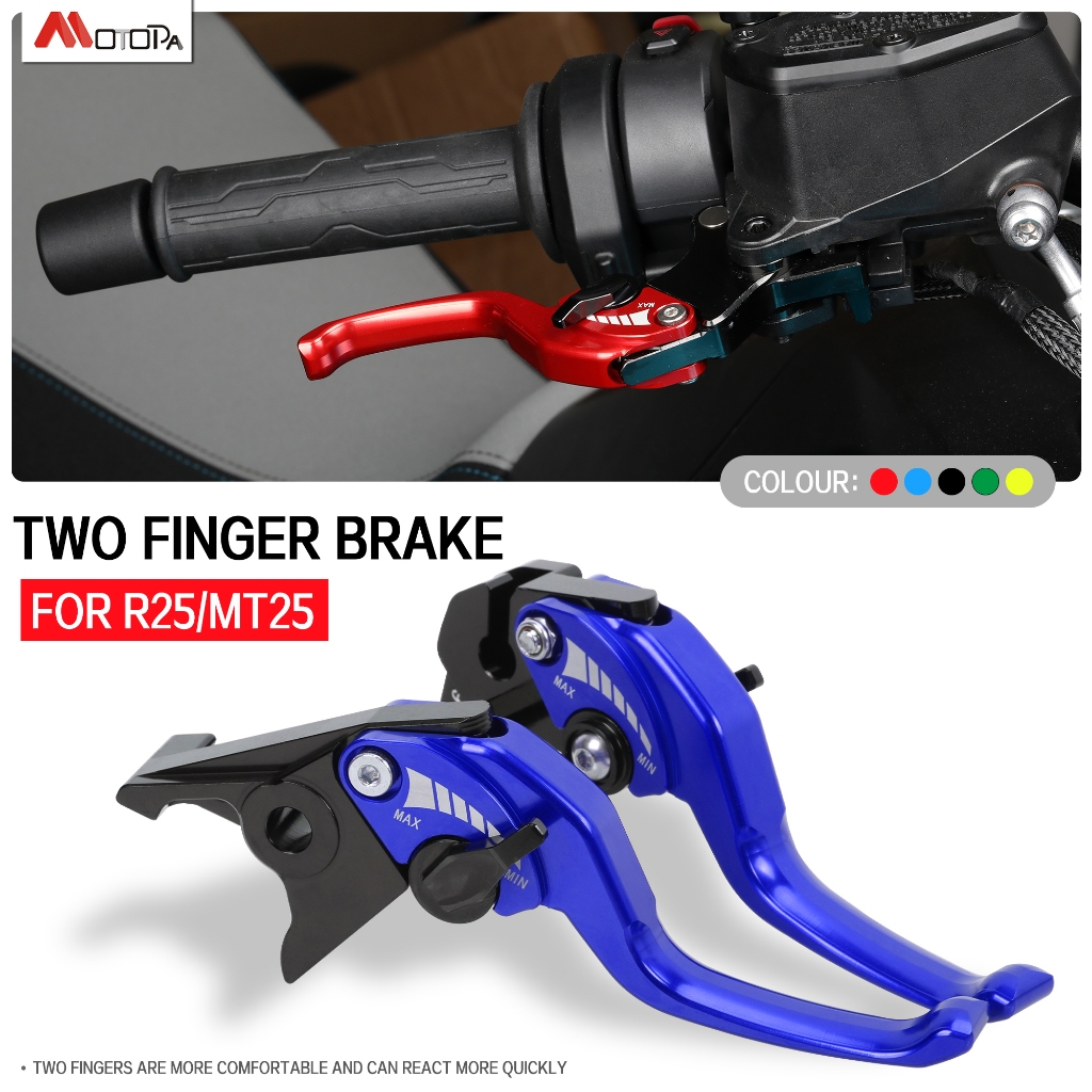 NEW Two Fingers Short Brake Clutch Lever For YAMAHA YZF-R25 R3 MT-25 MT ...