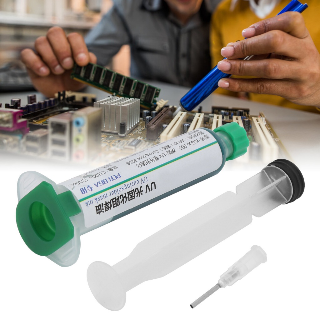HEO~ KGX‑900 Green UV Curing Solder Resist Ink 10cc With Pusher Needle ...