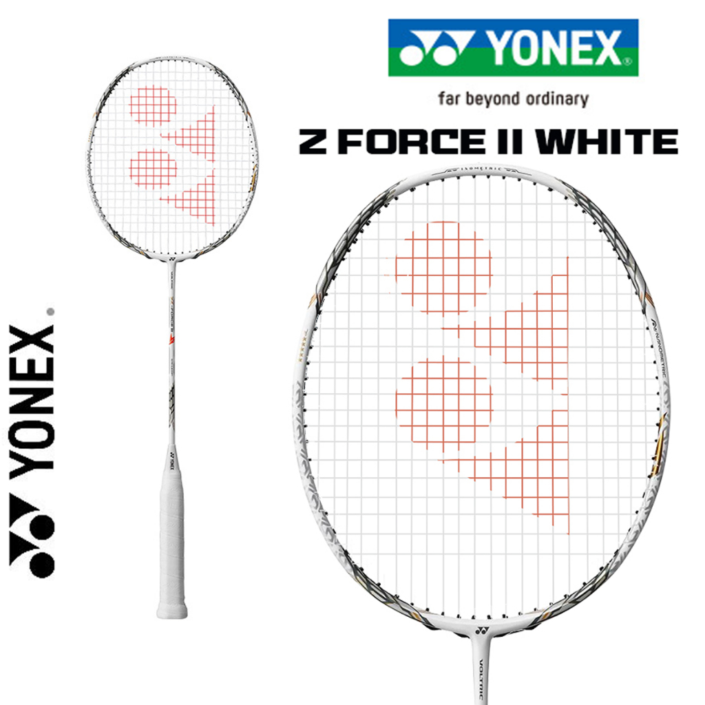 YONEX VOLTRIC Z FORCE II WHITE Racket Badminton Full Carbon Single 4U 25Lbs 83g Buatan Jepun ...