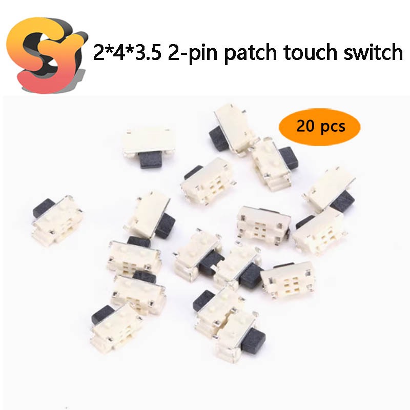 [Ready Stock Supply] 20pcs Side Sticker 2 * 4 * 3.5MM Tact Switch Mini ...