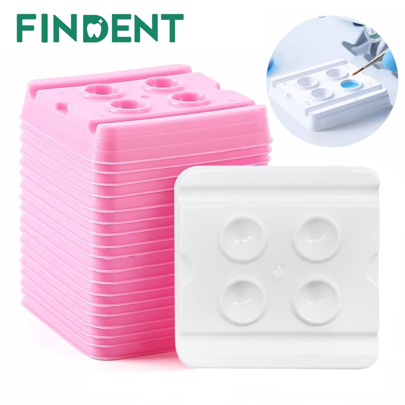100Pcs Plastic 4 Holes Dental Mixing Wells Trays Dentistry Lab Supply ...