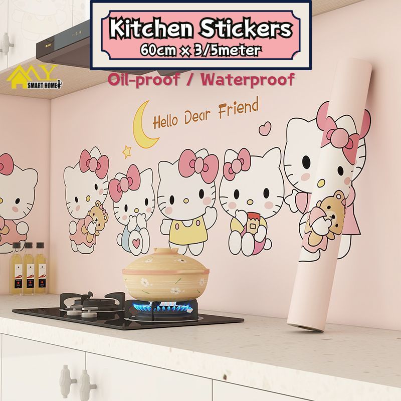 60cm*3/5meter Hello Kitty Kitchen Cooking Bench Stickers High ...