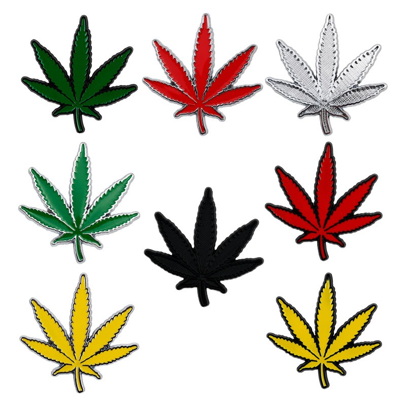 Car maple leaf logo; leaf decoration style sticker; metal material; 3D ...