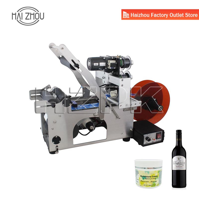HAIZHOU Semi-automatic Stainless Steel Labeling Machine Label Sticker ...