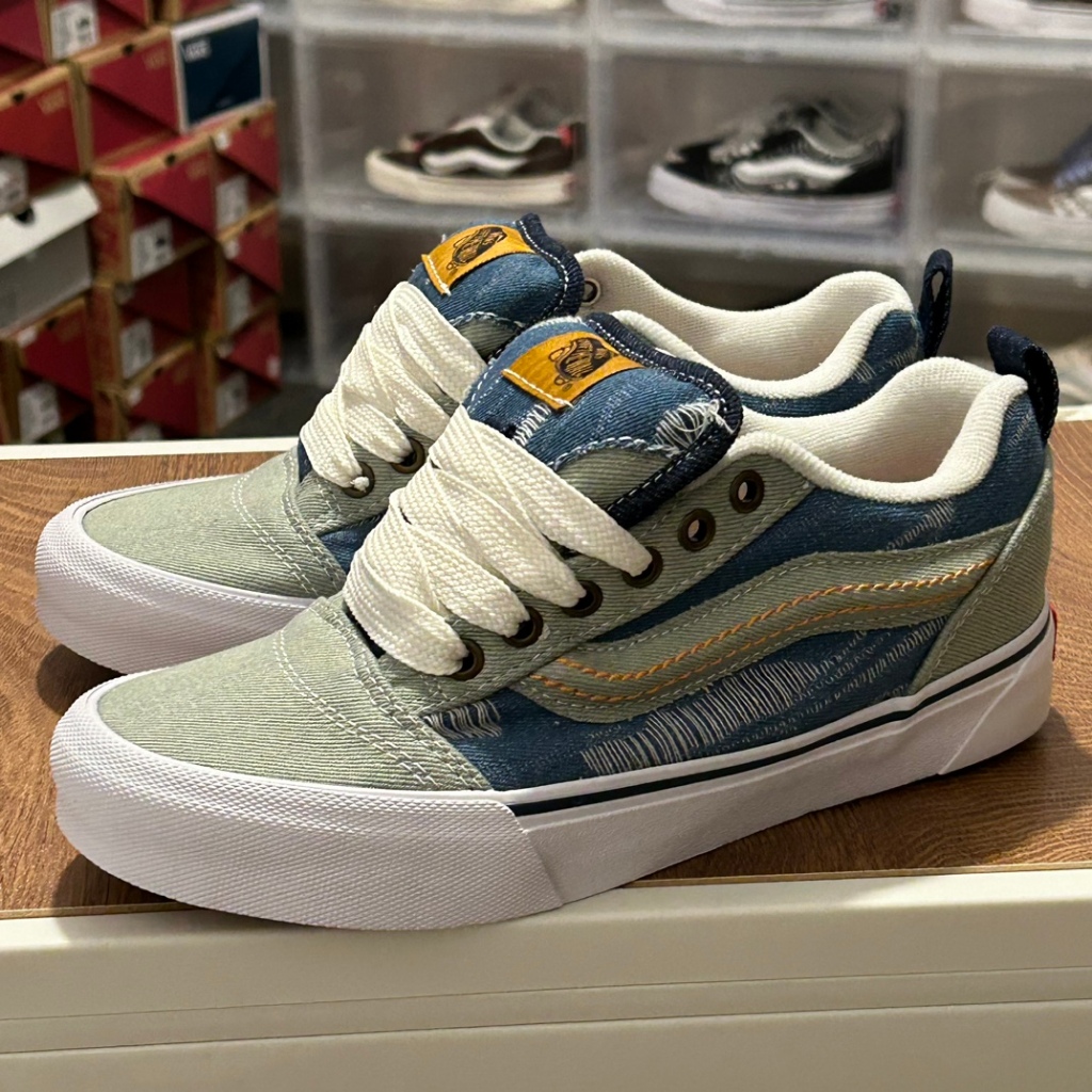 Vans Classics Knu Skool Blue Denim Embroidery Bread Shoes Imran Potato ...