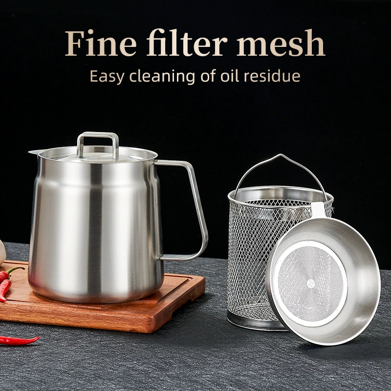 304 Stainless Steel Oil Strainer Pot | Bekas Minyak Masak (2L, Bacon ...