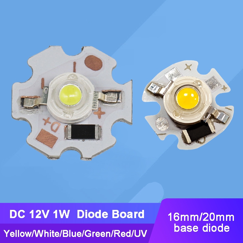 10pcs 12V 1W White Yellow Green Blue Red LED Bead Light + Star Base ...