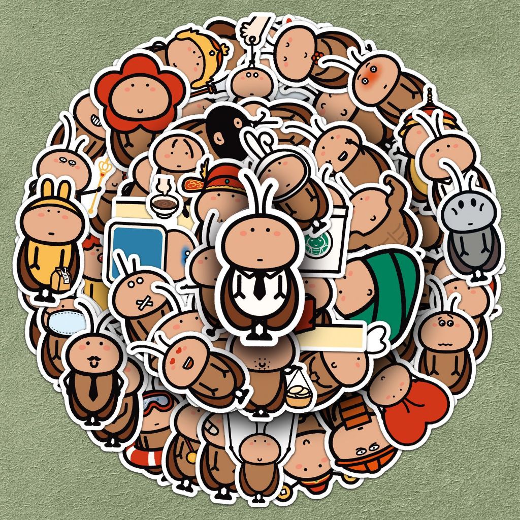 50PCS Funny Cockroach MEME Stickers Laptop Guitar Luggage Phone ...