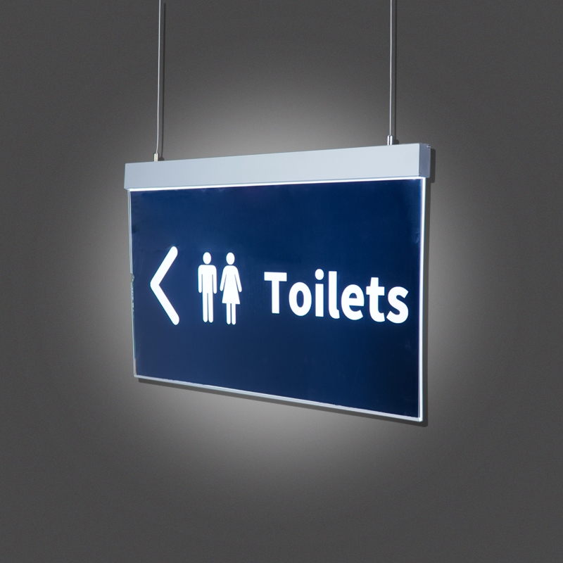 Mall toilet sign super slim crystal acrylic led light box double side ...