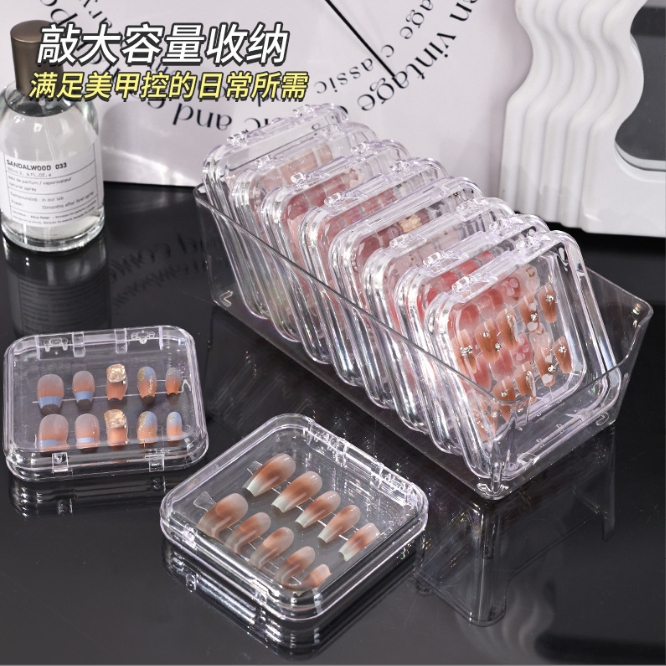 Manicure Box Wearable Nail Storage Box Flip Jewelry Box Transparent ...