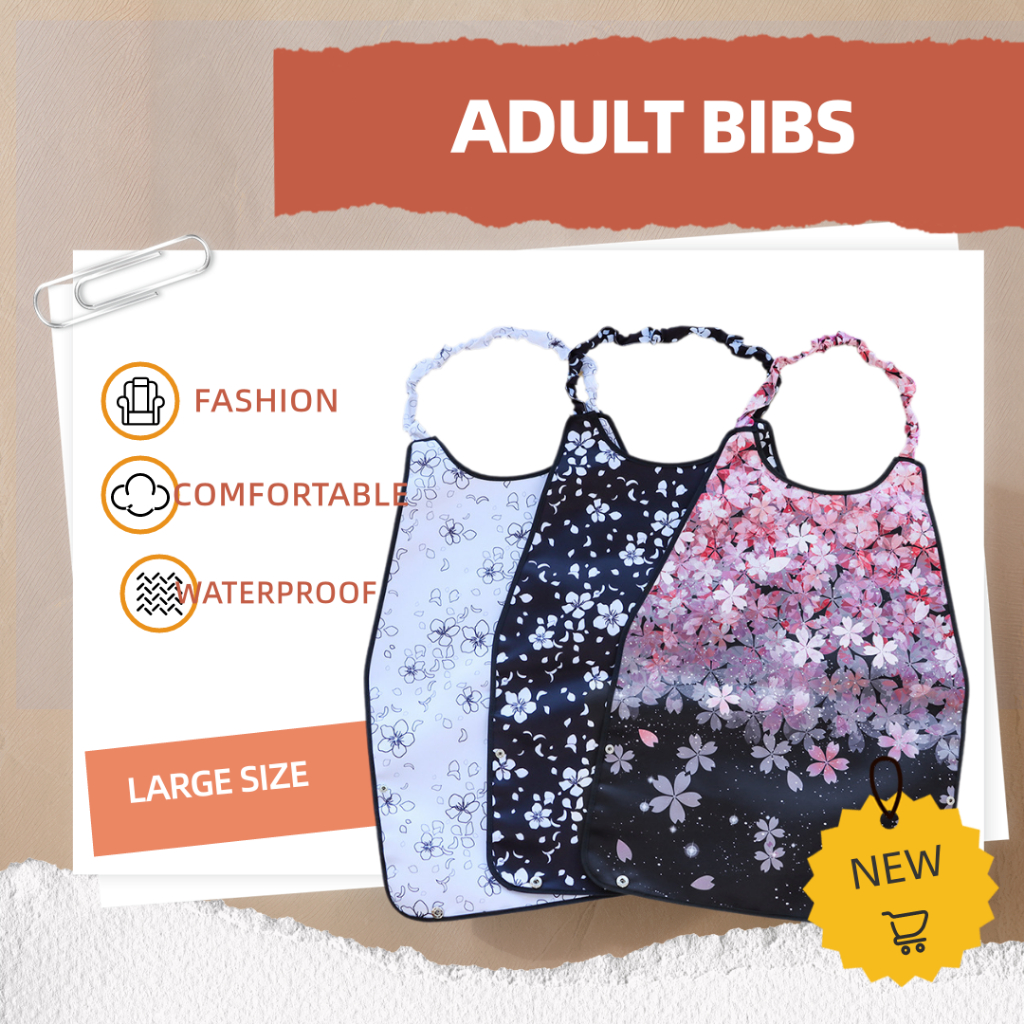 Adult Bib Adjustable elderly bib Washable Reusable Waterproof Clothing ...