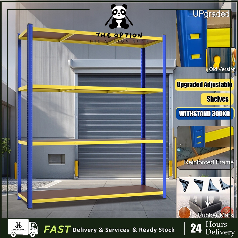 【The Option】3/4/5 Tier Boltless Rack Store Storage Rack Rak Besi ...