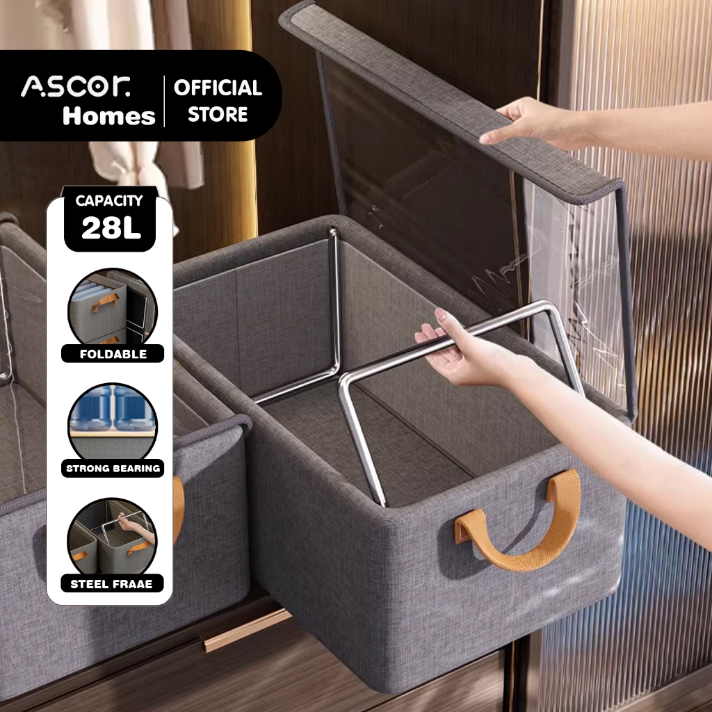 ASCOR Clothes Storage Box with Lip Foldable Clothes Organizer 衣服收纳盒 ...