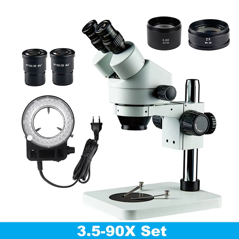 Continuous Zoom Trinocular Stereo Microscope WF10X Eyepiece Metal ...