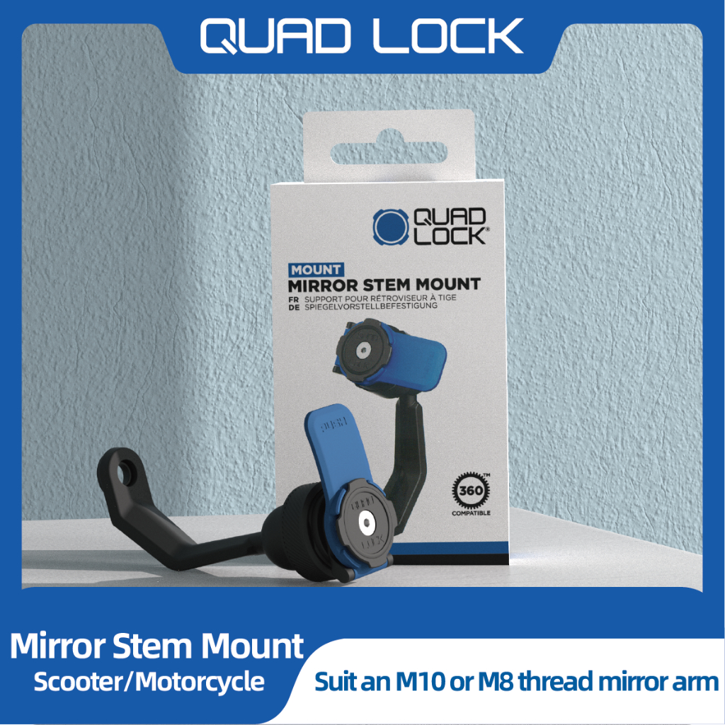 Quad Lock Scooter/Motorcycle - Mirror Stem Mount phone Mount for ...