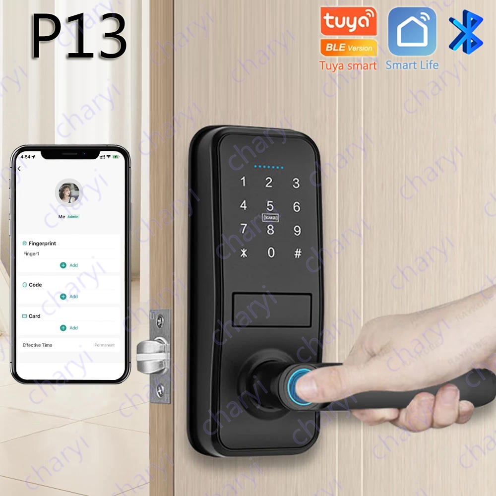 P13 Digital Lock Smart Biometric Fingerprint Door Lock Tuya/Smartlife ...