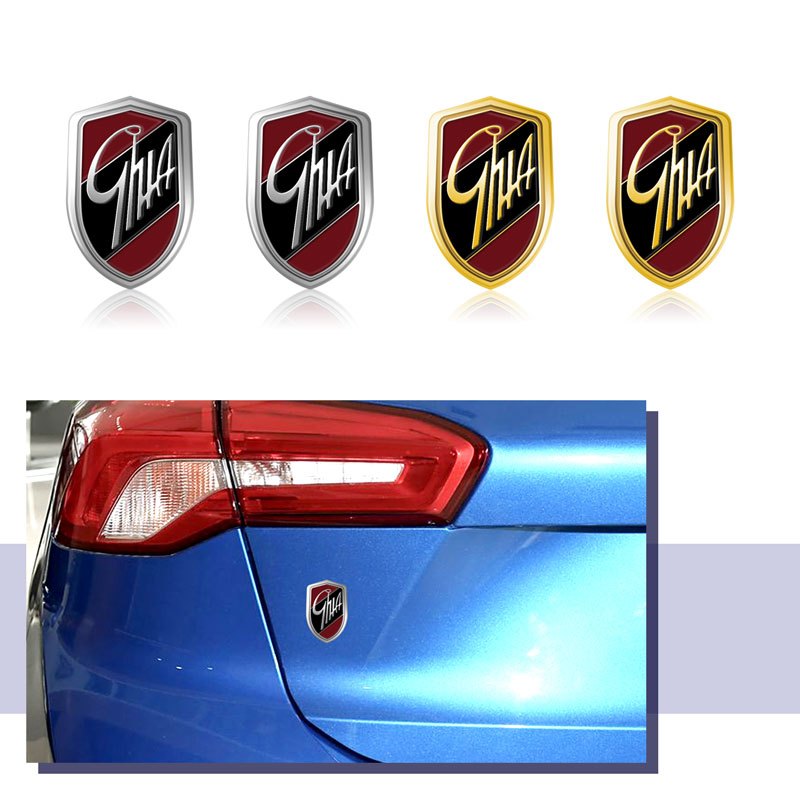 Car Metal Emblem GHIA Side Shield Logo Marked Sticker 3D Body Decals ...