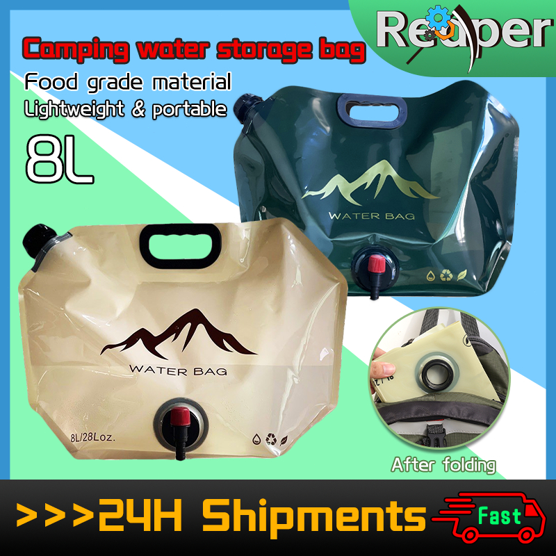 Portable Water Folding Collapsible Water Storage Bag Carrier Camping ...