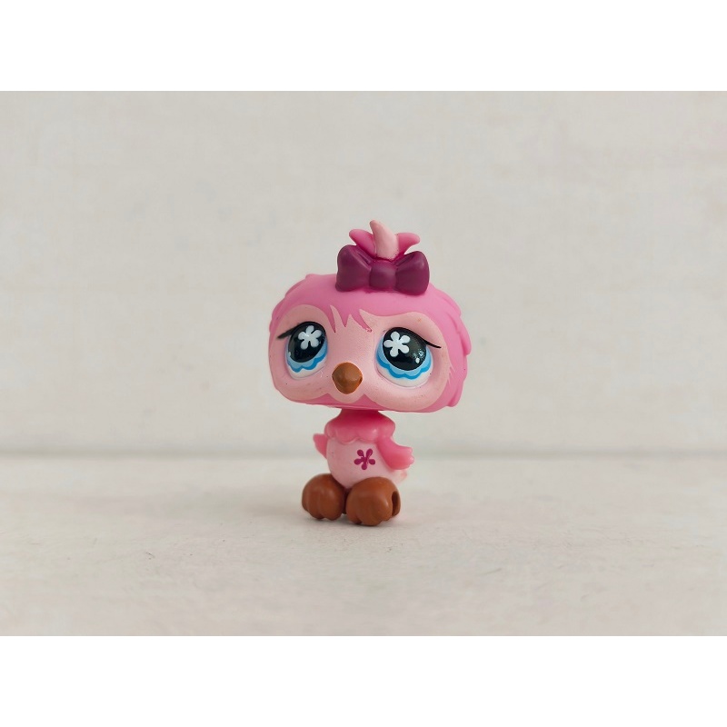 LPS Figure Pink Bird Blue Eyes Purple Bow #7081 Littlest Pet Shop toy ...