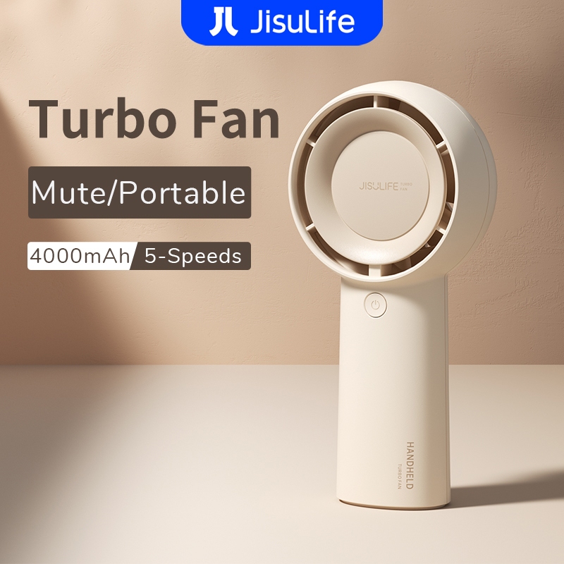 JisuLife Mini Fan 4000mAh Battery 5-speed Wind Protable Handheld Fans ...
