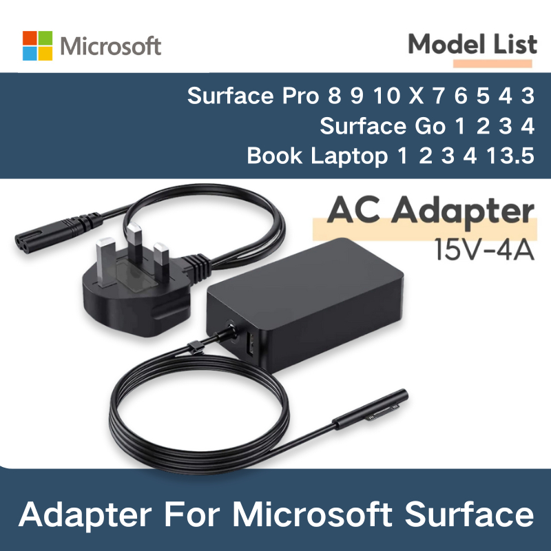 Charger for Surface Pro x 44W 65W Laptop Go Power Adapter Brand New ...