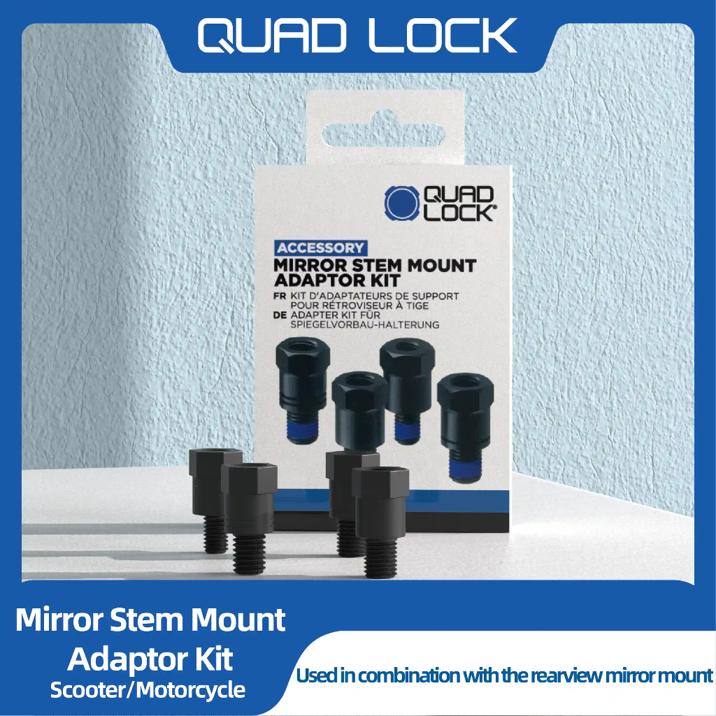 Quad Lock Accessory Scooter/Motorcycle - Mirror Stem Mount Adaptor Kit ...