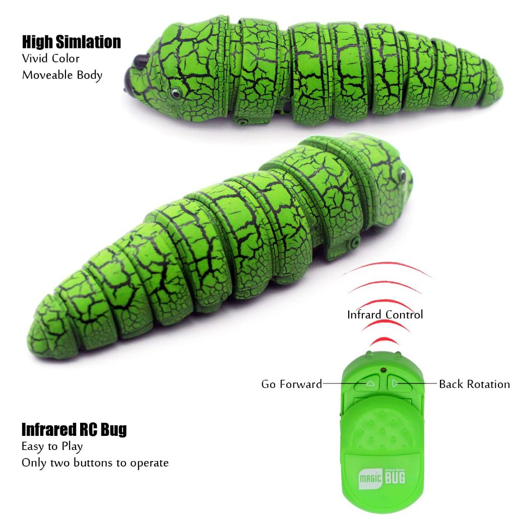 Realistic Remote Control Caterpillar RC Bug Toy Party Prank Trick ...