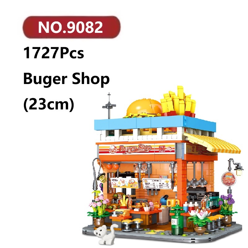 Buger Shop Building Blocks 1727 Pcs JIE STAR Architecture Bricks Toy ...