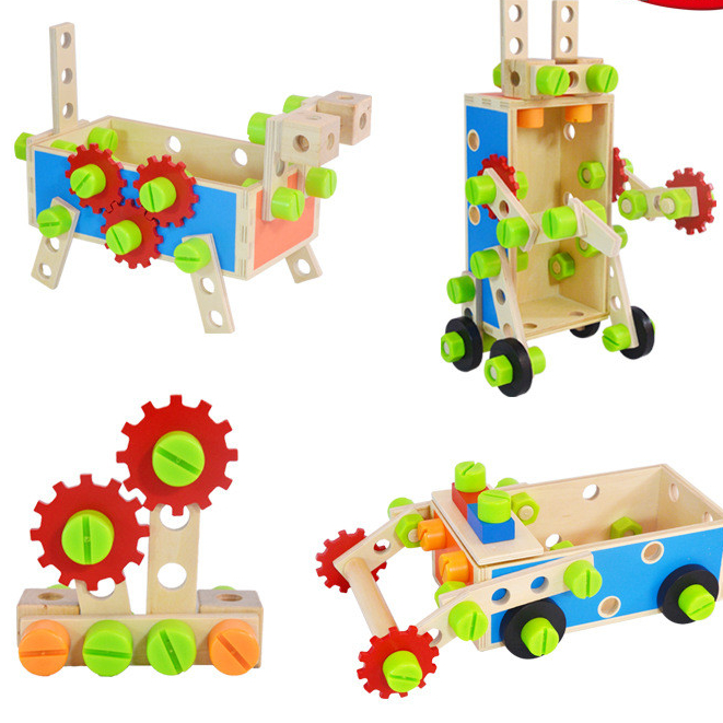 Children Unboxing Hands-on Toys Baby Wooden Toolbox Children Assembling ...