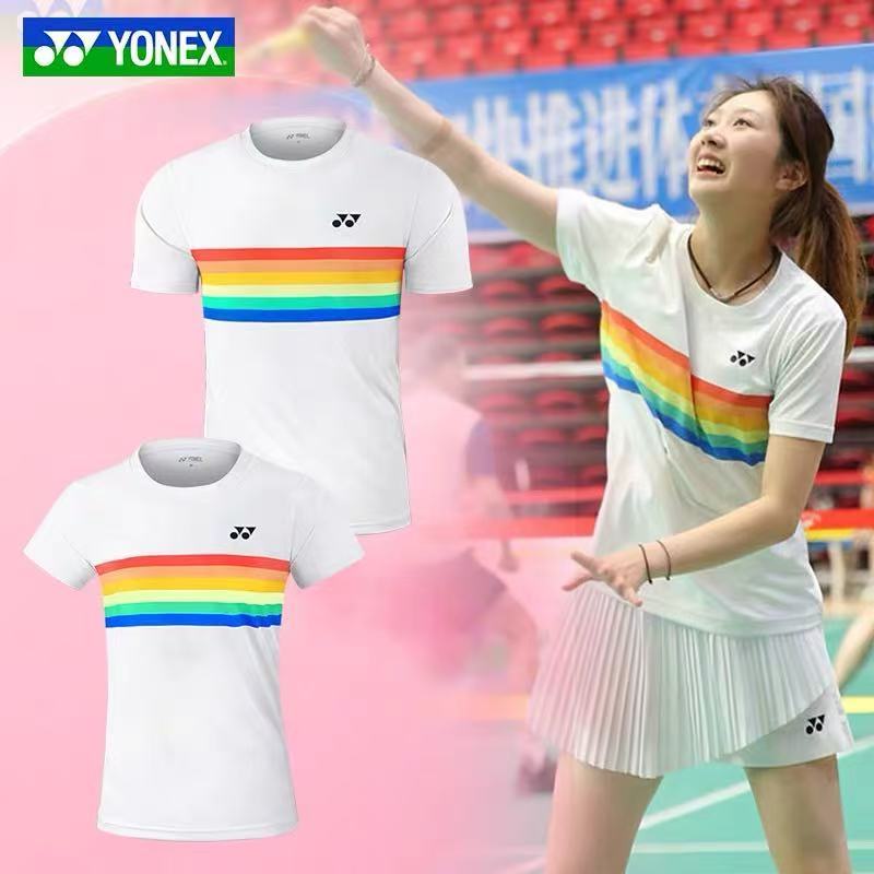 YONEX badminton shirt, men's and women's short sleeves, quick drying breathable competition ...