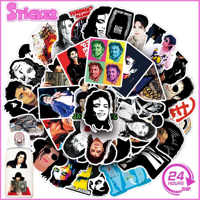 51PCS Michael Jackson Stickers Waterproof Vinyl for Water Bottles ...