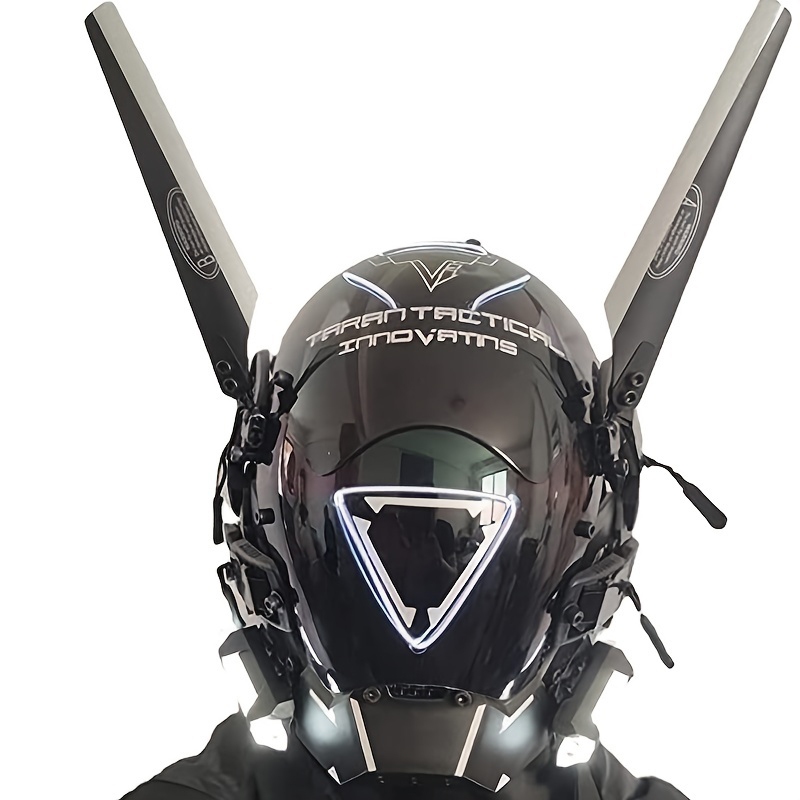 Cyberpunk Mask Cosplay Halloween Prom Party LED Luminous Mask ...