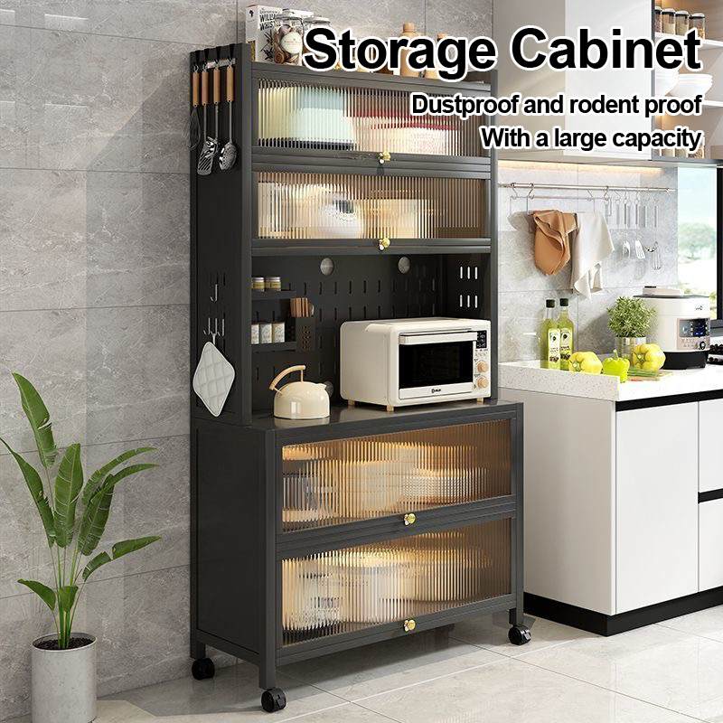 Kitchen storage rack Multi-layer floor-standing storage cabinet ...