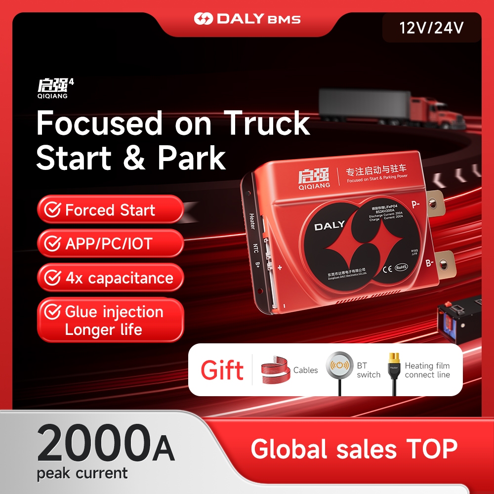 DALY SMART BMS Car specific for Lifepo4 4s 12v 8s 24v 200A Peak current ...
