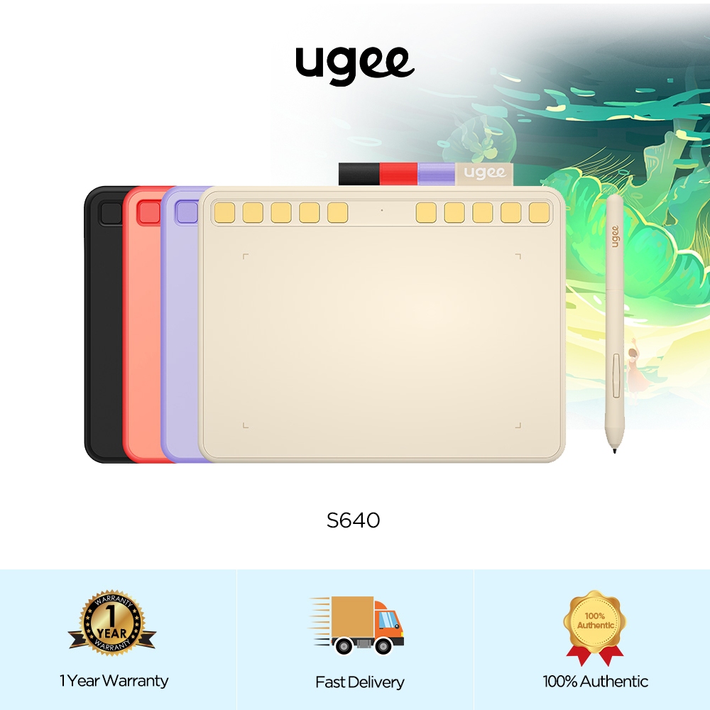 Ugee S640 Graphic Drawing Tablet With Battery-Free Pen | Shopee Malaysia