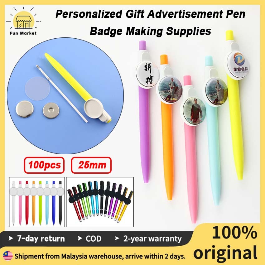 【Local delivery】100pcs 25mm Badge Making Supplies Personalized Gift ...