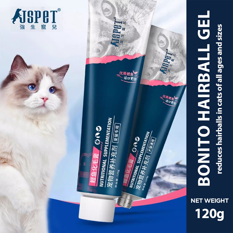 JSPET Bonito Hairball Gel Cat Supplement Glossy Fur Boost Energy ...