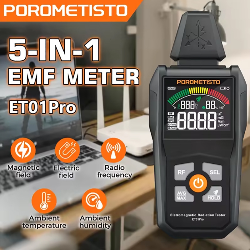 POROMETISTO ET01Pro 5-in-1 Electromagnetic Field Radiation Detector ...