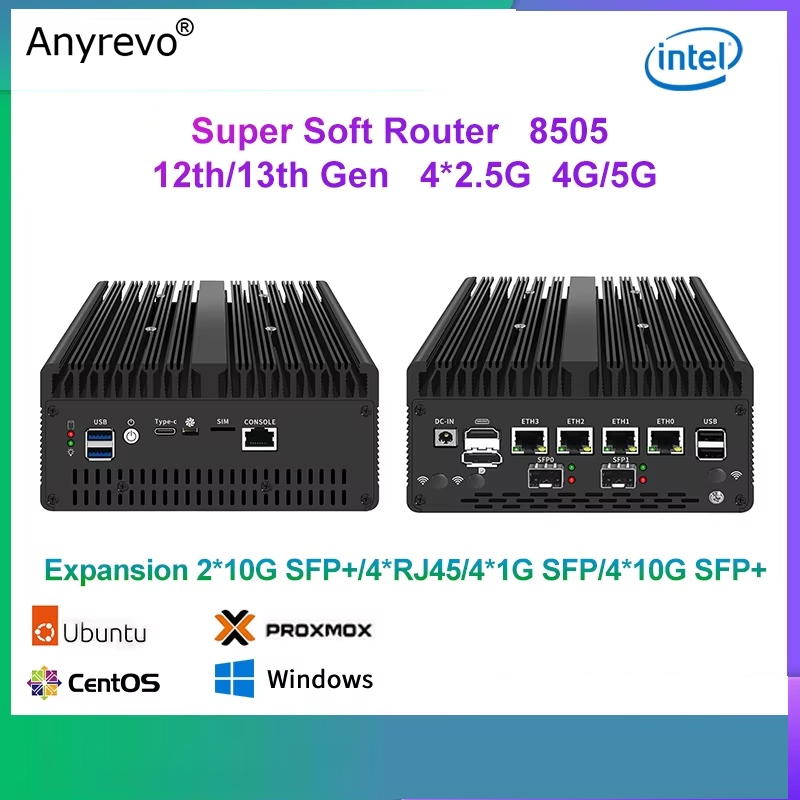Solid Firewall Appliance 12th Gen Intel Pentium Gold 8505 10G/1G SFP 4* ...