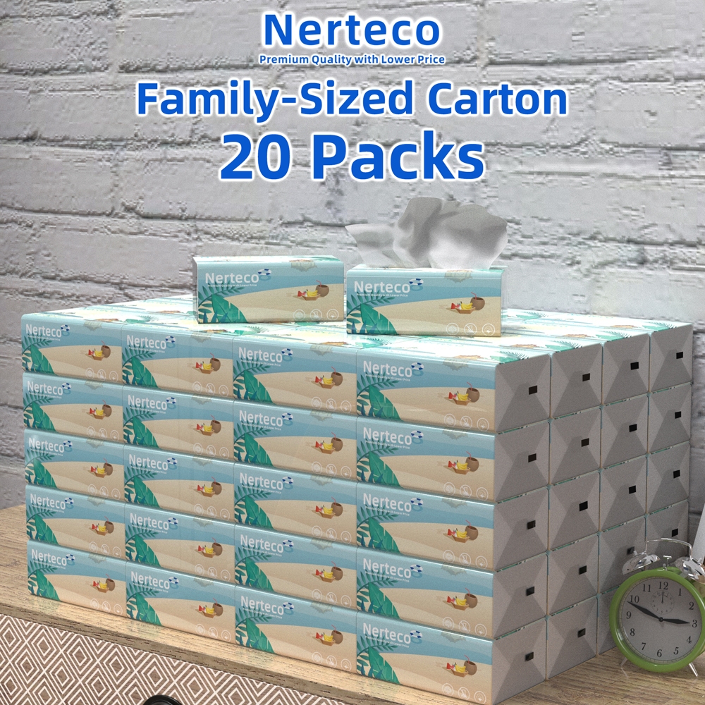Nerteco Air-Cushion Deluxe Comfort Thick Tissue Paper 4-Ply (400 Sheets ...
