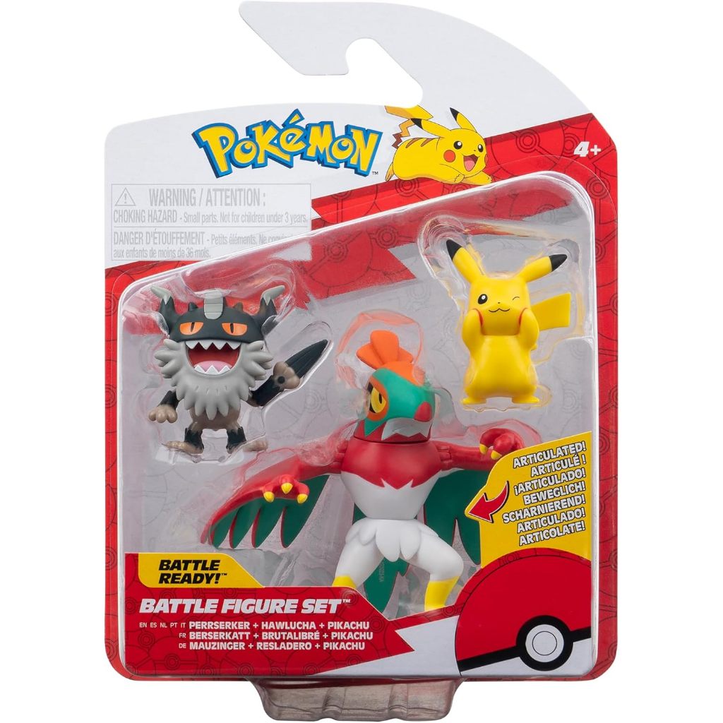 Pokémon Pokémon Fighting Figure 3 Pieces Set-with 2 Inch Pikachu and ...