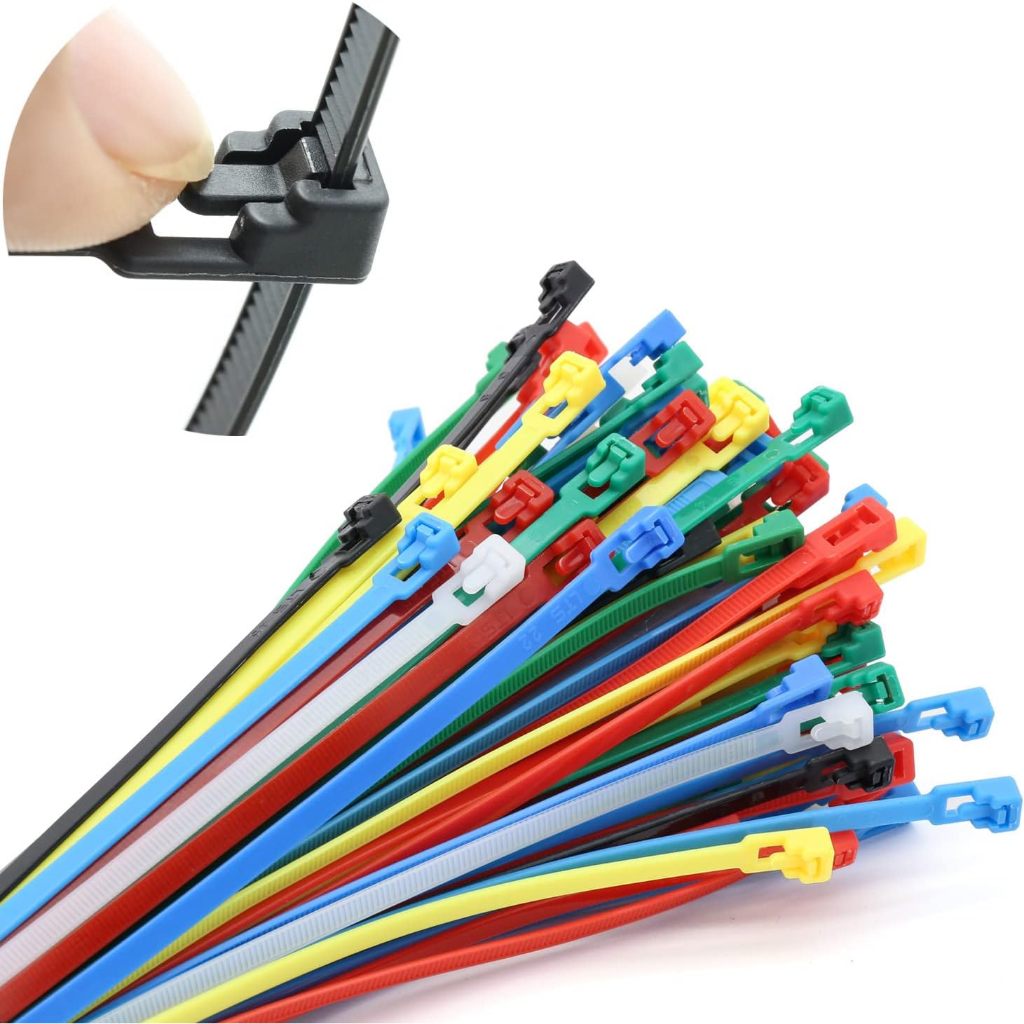 100PCS 5mm x 200mm Reusable Heavy Duty Nylon Strong Cable Ties Tie ...