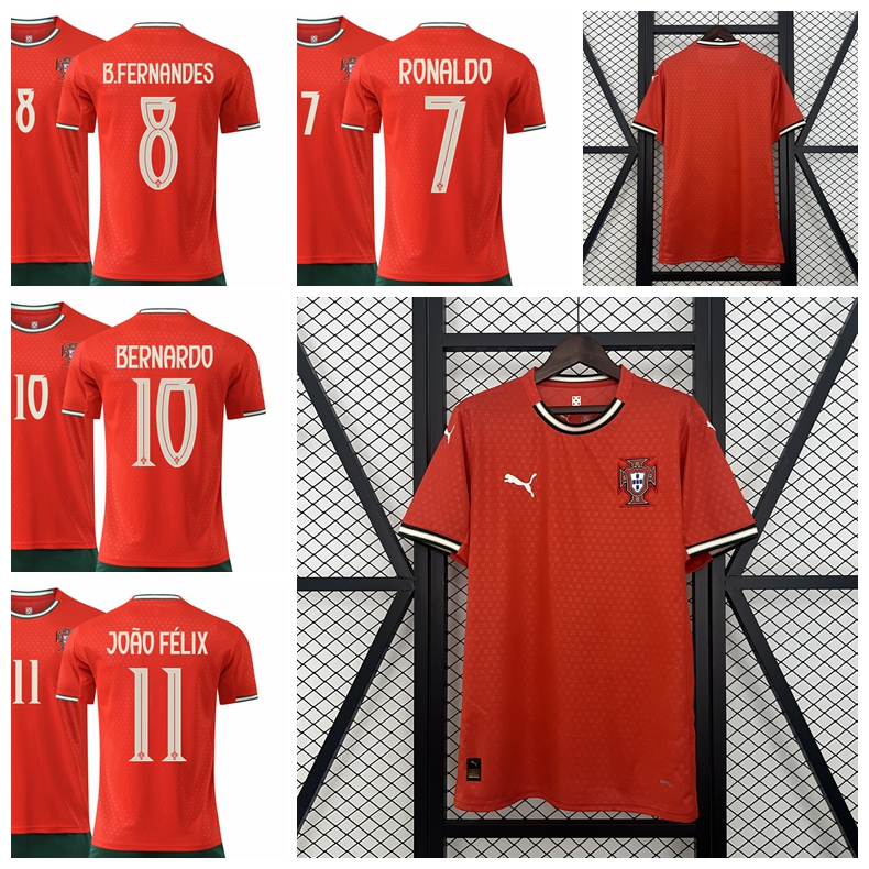 2025-26 Portugal Home Short Sleeve Jersey Cristiano Ronaldo CR7 Bruno ...