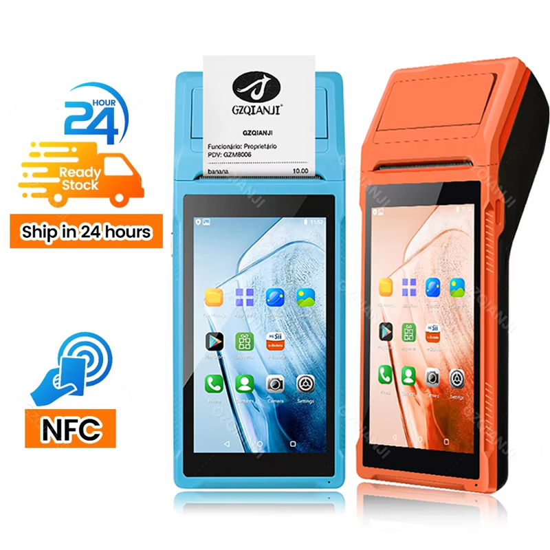 Handheld Android 8.1 PDA POS Terminal 58mm Receipt Printer WiFi Bluetooth NFC Loyverse SRS Topup ...